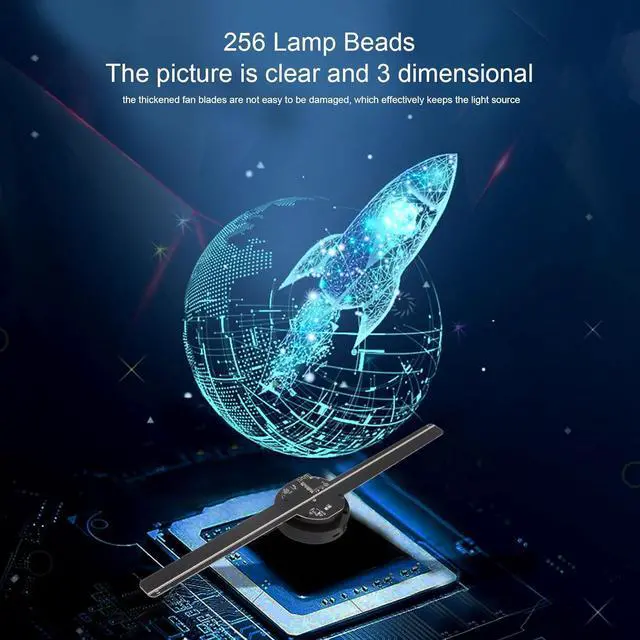 3D Hologram Fan, 256 Lamp Beads 1024 X 256 Resolution 3D Holographic ...