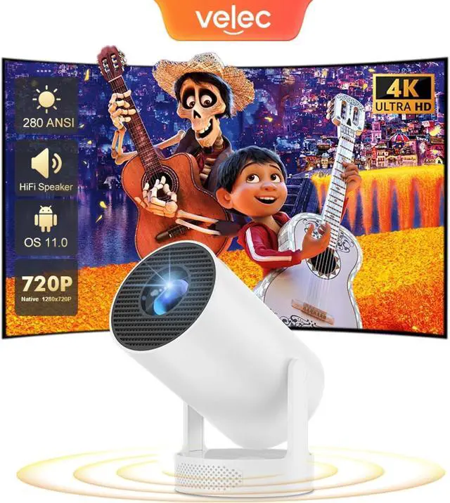 Mini Portable Projector, Smart HD 4K Projector with WiFi 6, BT 5.0 ...