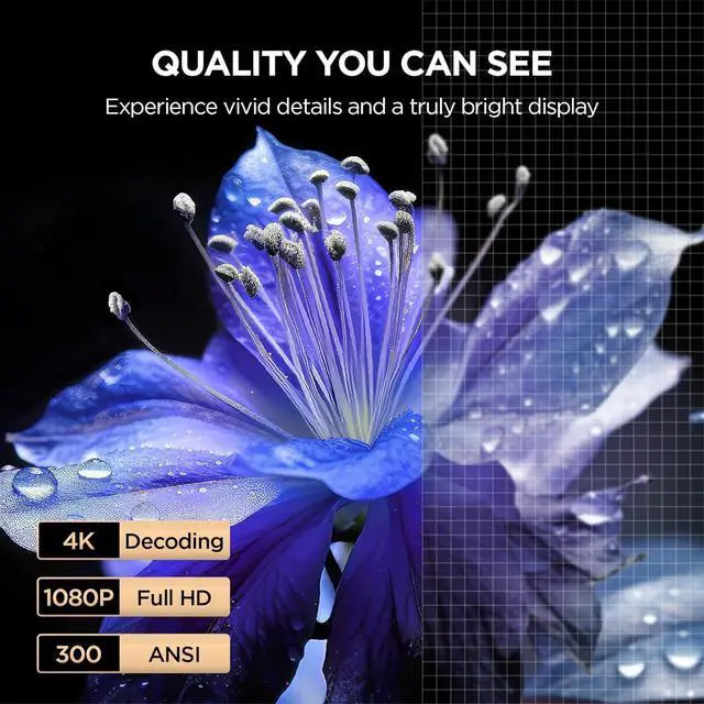 RT PJ300 Ultra LCD Mini Smart Portable 4K Supported 1080P Movie ...