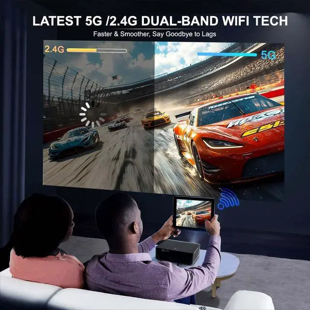 [1000 ANSI & Auto Focus] Projector with WiFi and Bluetooth, Native ...