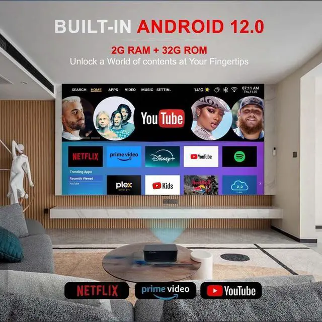 [1000 ANSI & Auto Focus] Projector with WiFi and Bluetooth, Native ...