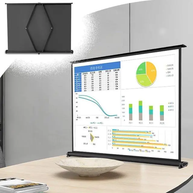 Table Top Projection Screen Portable Retractable Projector Screen 20 ...