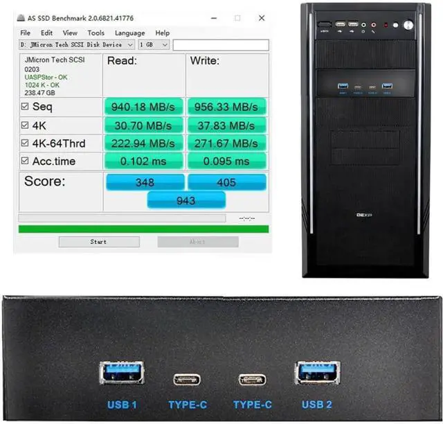 chenyang 4 Ports USB 3.1 Type E Front Panel Header to 2 USB 3.0 2 USB C ...