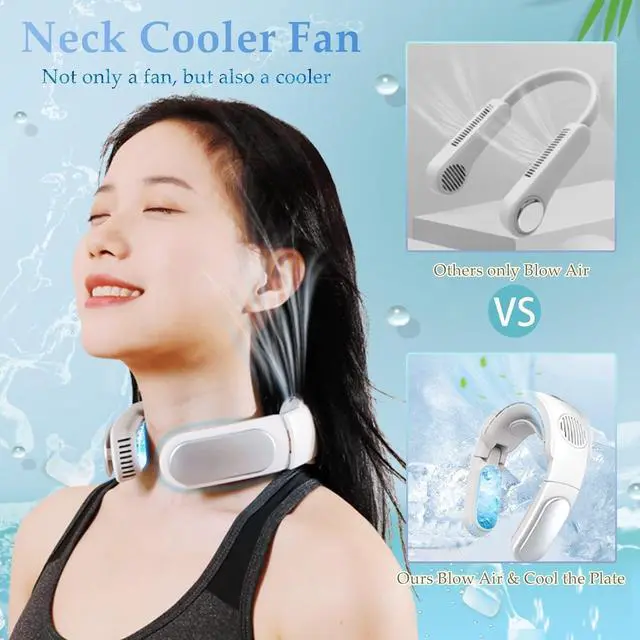 Favoreal Foldable Neck Cooler Neck Fan 3 Settings Portable USB ...