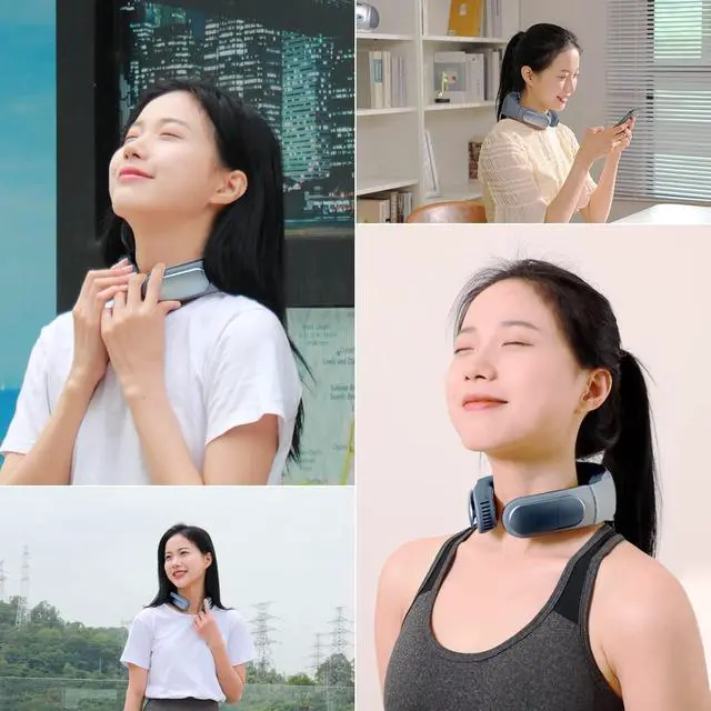 Favoreal Foldable Neck Cooler Neck Fan 3 Settings Portable USB ...