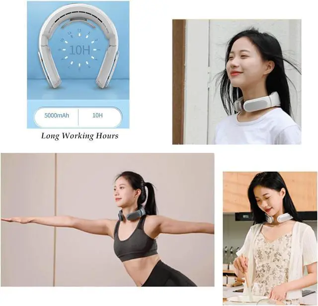 Favoreal Foldable Neck Cooler Neck Fan 3 Settings Portable USB ...