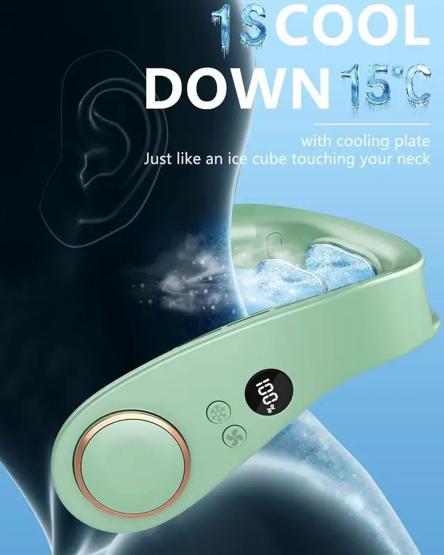 Portable Air Conditioner Fan,Bladeless Electric Cooling Neck Fan USB ...