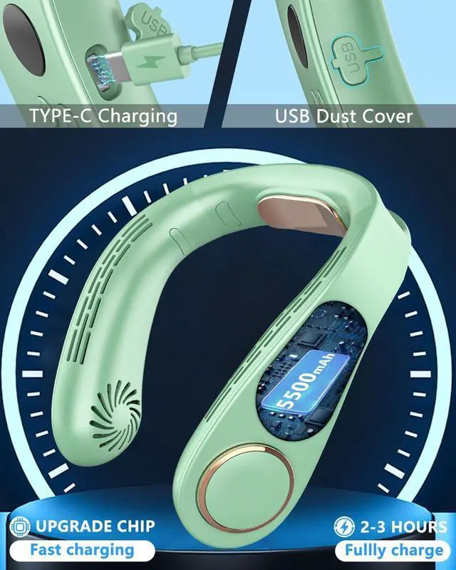 Portable Air Conditioner Fan,Bladeless Electric Cooling Neck Fan USB ...