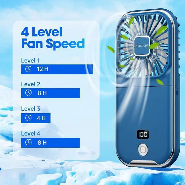 USB Rechargeable Upgraded 5-in-1 Portable Handheld Fan, Necklace Fan ...