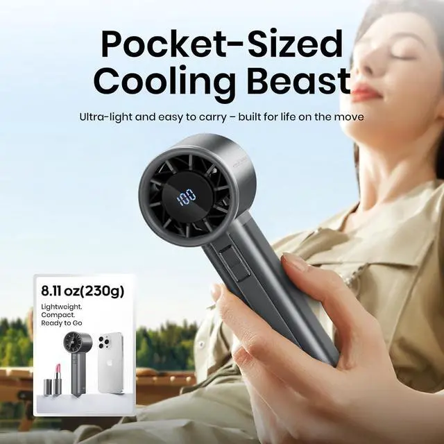 Portable Handheld Turbo Fan, 100 Speeds Adjustable Mini Personal Fan ...