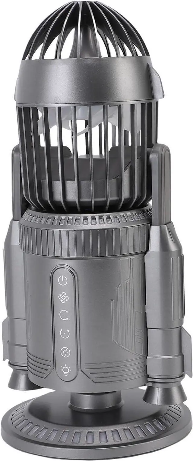 Portable Misting Fan, Creative Rocket Desktop Fan with 360° Rotation ...