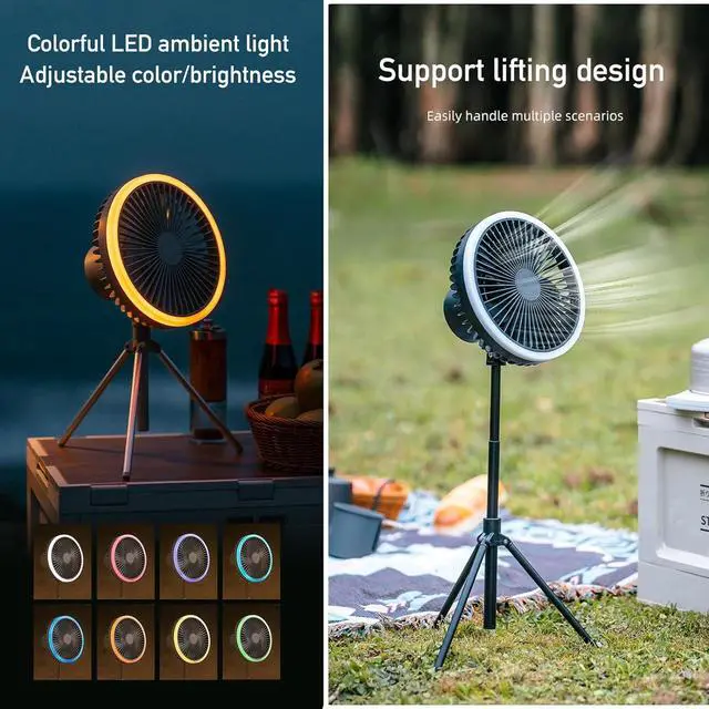 Desk Fan 10000mAh USB Rechargeable Battery Portable with Remote Control ...