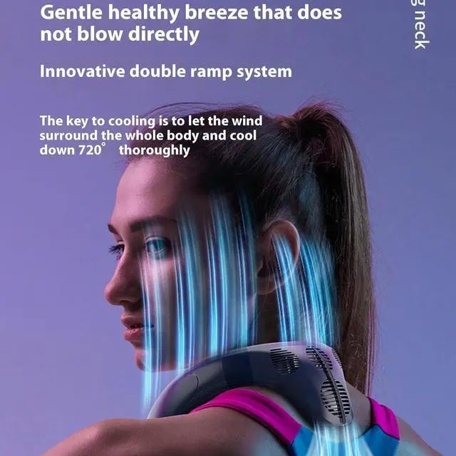 Wearable Fan Back 3 Speed Cooling Fan Bladeless Portable Quiet Air ...