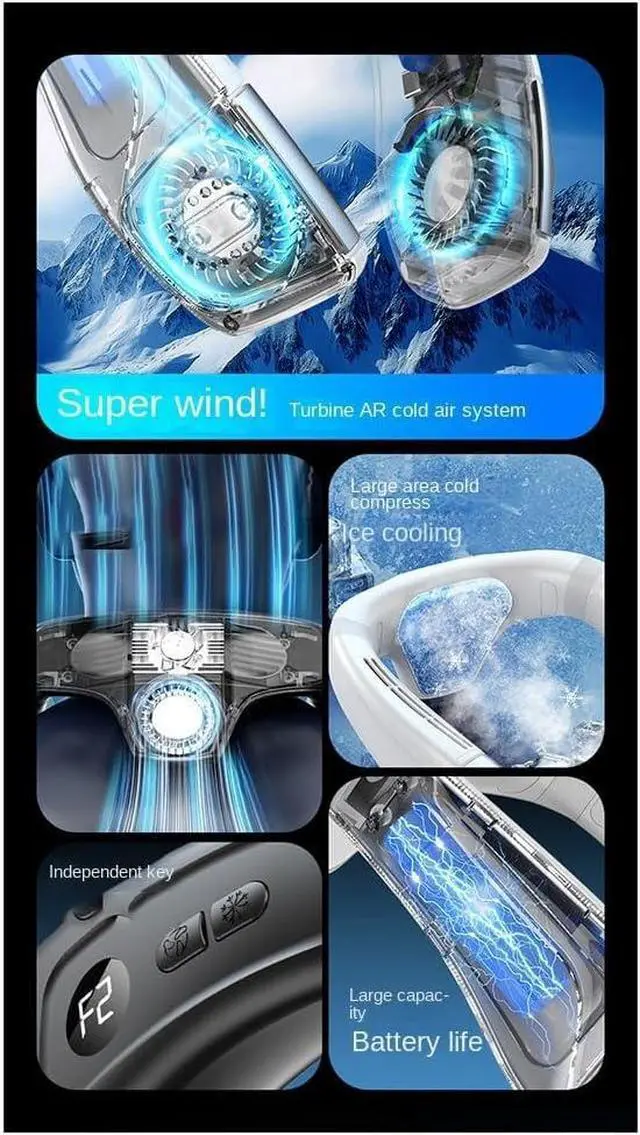 Portable Neck Fan Neck Fans That Blow Cold Air Rechargeable Neck Air ...