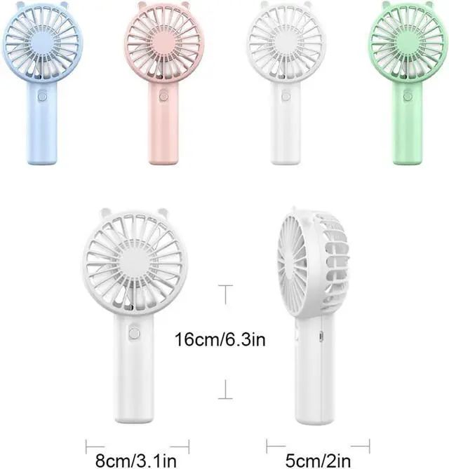 Handheld Fan Portable USB Rechargeable Desk Small Cooling With Base ...