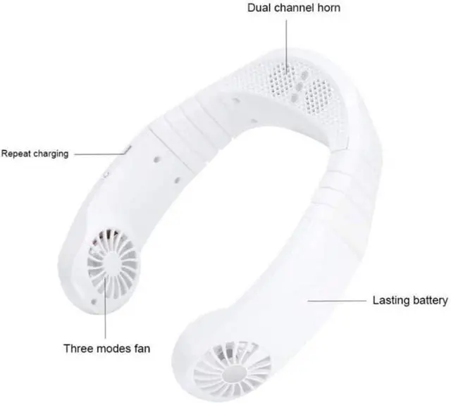 Handheld Fan Hands Free Neck Fan Portable Sports Fan Neck Hanging ...