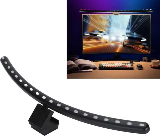 GOTOTOP 2 in 1 RGB Monitor Light Bar, 7 Color Backlight Curved Design ...
