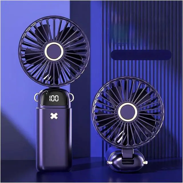 USB Handheld Mini Fan Foldable Portable Neck Hanging Fans 5 Speed ...