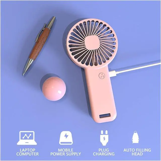 Portable USB Chargeable Mini Fan Handheld Fans With Base Summer Outdoor ...