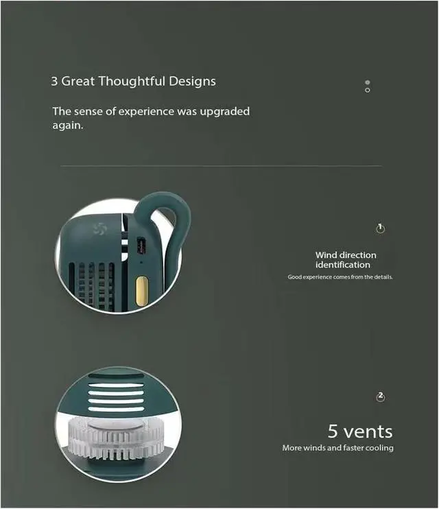 Portable Mini Fan, 360° Adjustable, 3 Speed Settings, USB Rechargeable ...