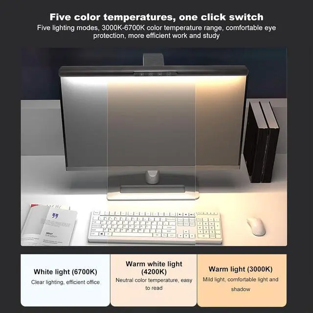 Computer Lamp, Touch Control LED Bar, 5 Color Temperature Adjustment ...