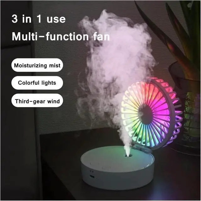Mini Fan 3 in 1 Mini Fan, 110° Up and Down Rotation, 19ML Moisturizing ...