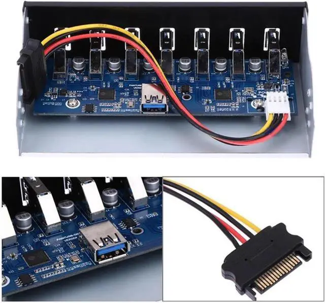 7-8 Ports USB 3.0 2.0 HUB 5.25 inch Front Panel Optical Drive Bracket ...