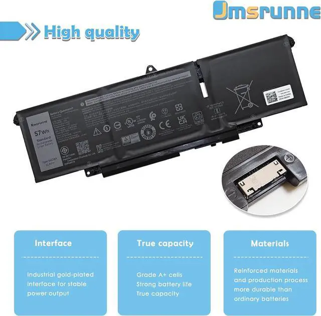 57Wh 66DWX Laptop Battery Replacement for Dell Latitude 7440 7450 7340 ...