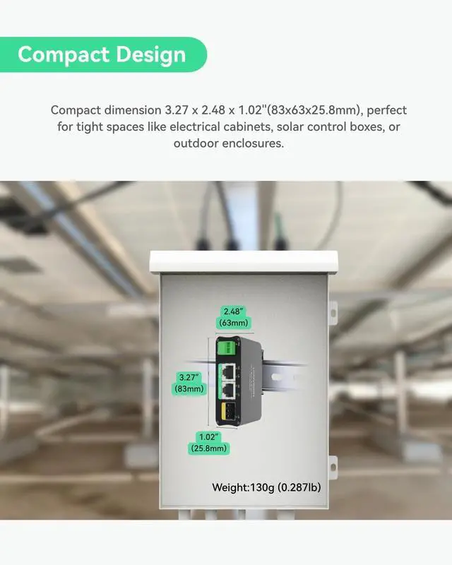 LINOVISION 2 Ports Mini Solar PoE Switch with Passive PoE Output and ...