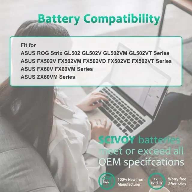 B41N1526 Laptop Battery Compatible with ASUS ROG Strix GL502 GL502V ...