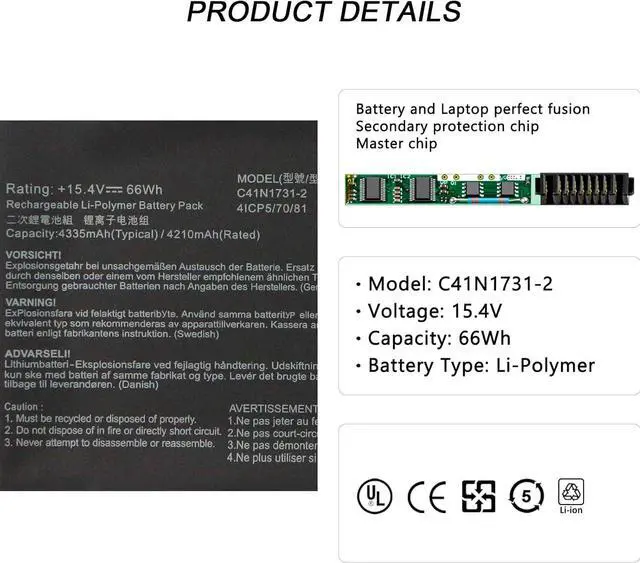 C41N1731-2 Battery for ASUS ROG Strix G15 G512 G512LV G512LU G512LW ...