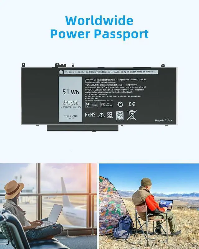 51Wh G5M10 7200AMH Laptop Battery Replacement for Dell Latitude E5450 ...