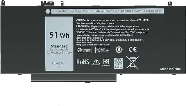 51Wh G5M10 7200AMH Laptop Battery Replacement for Dell Latitude E5450 ...