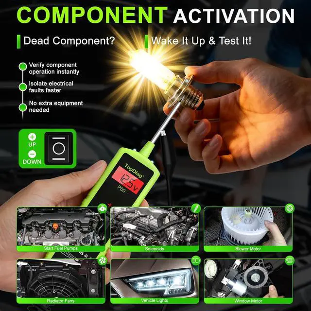 TopDiag P60 Probe Tester, Automotive Circuit Test, with AC/DC Voltage ...