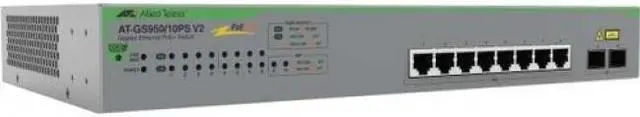Allied Telesis GS950/10PS V2 Ethernet Switch - 8 Ports - Manageable - Gigabit Ethernet - 10/100 ...