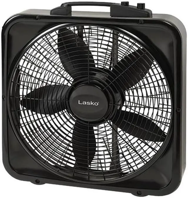 Lasko 20" Weather-Shield Select Box Fan with Thermostat - 20" Diameter ...