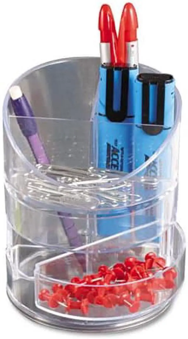 Rubbermaid Small Storage Divided Pencil Cup Plastic 4 1/2 dia. x 5 11/ ...