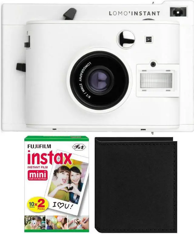 Lomography Lomo'Instant Mini White Camera with instax Film 2-Pack and ...