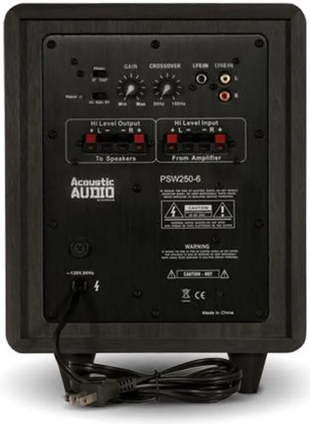 Acoustic Audio by Goldwood PSW250-6 Home Theater Powered 6.5" LFE ...
