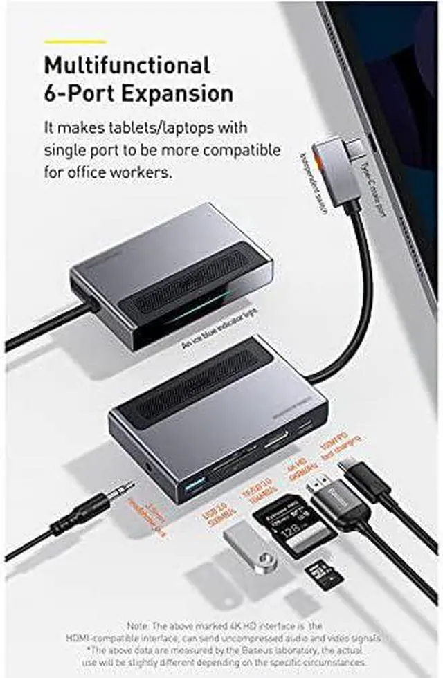 USB Type C HUB to 4K HD TF SD Card Reader Retractable Clip USB C 3.0 ...