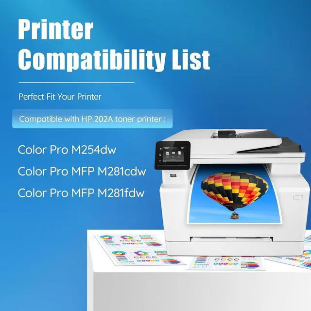 202A Toner Cartridges 4 Pack (with Chip) Replacement for HP 202A CF500A ...