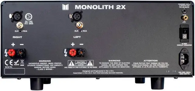 Monoprice Monolith Two-Channel Stereo Power Amplifier - Black With 2x200 Watt Per Channel, XLR ...
