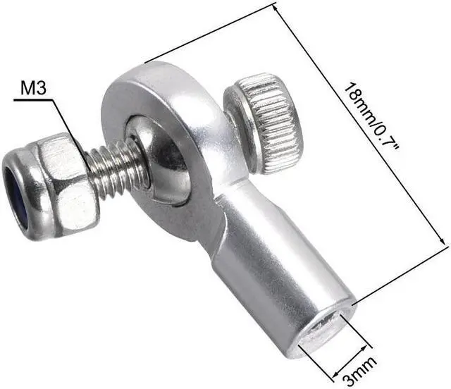 2 PCS M3/3mm 18mm Linkage Rod End Tie Rod End Ball Head Joint Adapter for RC Car Crawler Boat ...