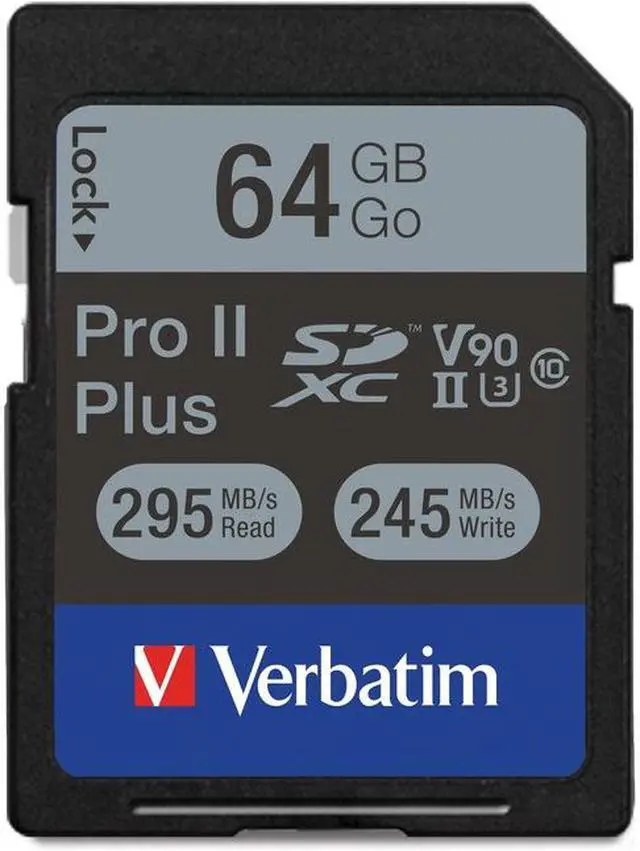 Verbatim Corporation 64GB PRO II PLUS 1900X SDXC Memory Card (99166 ...
