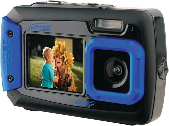 Coleman 2V9WP-BL 20.0-Megapixel Duo2 Dual-Screen Waterproof Digital ...