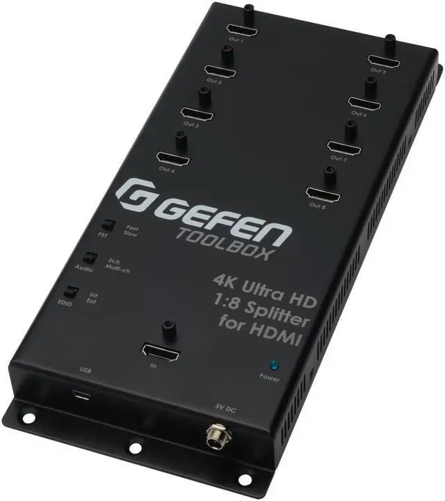Gefen 4K DCI & ULTRA HD 1:8 HDMI Splitter with Cascading Output (Black ...
