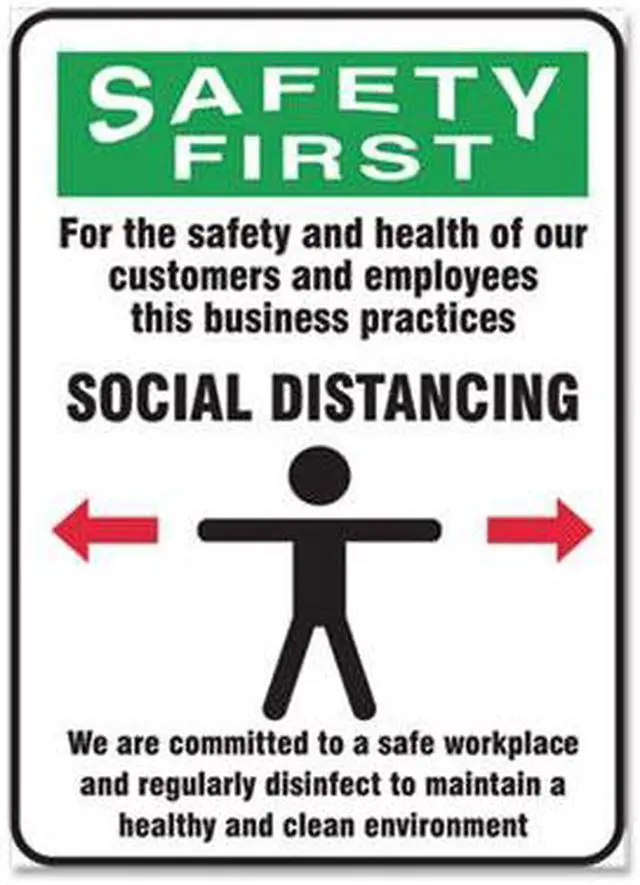 Social Distance Signs Customers and Employees Distancing Clean ...