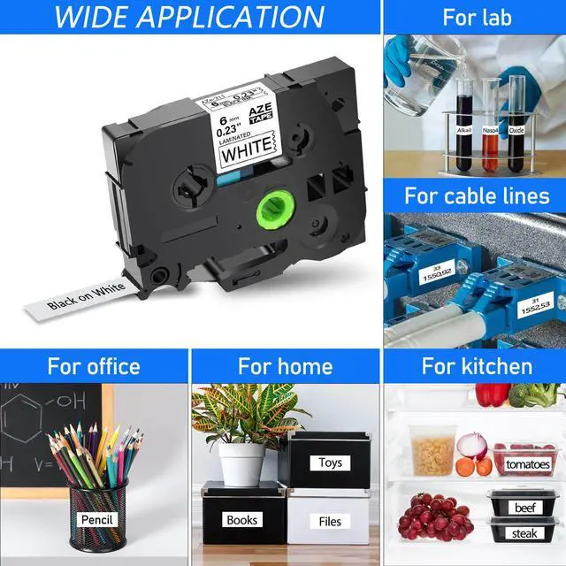 GREENCYCLE 10PK Black on White TZe-211 TZ-211 TZe211 TZ211 Laminated ...