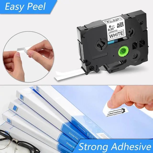 GREENCYCLE 10PK Black on White TZe-211 TZ-211 TZe211 TZ211 Laminated ...