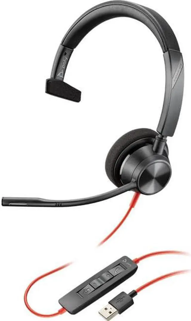 Poly - Blackwire 3310 - Wired, Single Ear (Mono) Headset (Plantronics ...